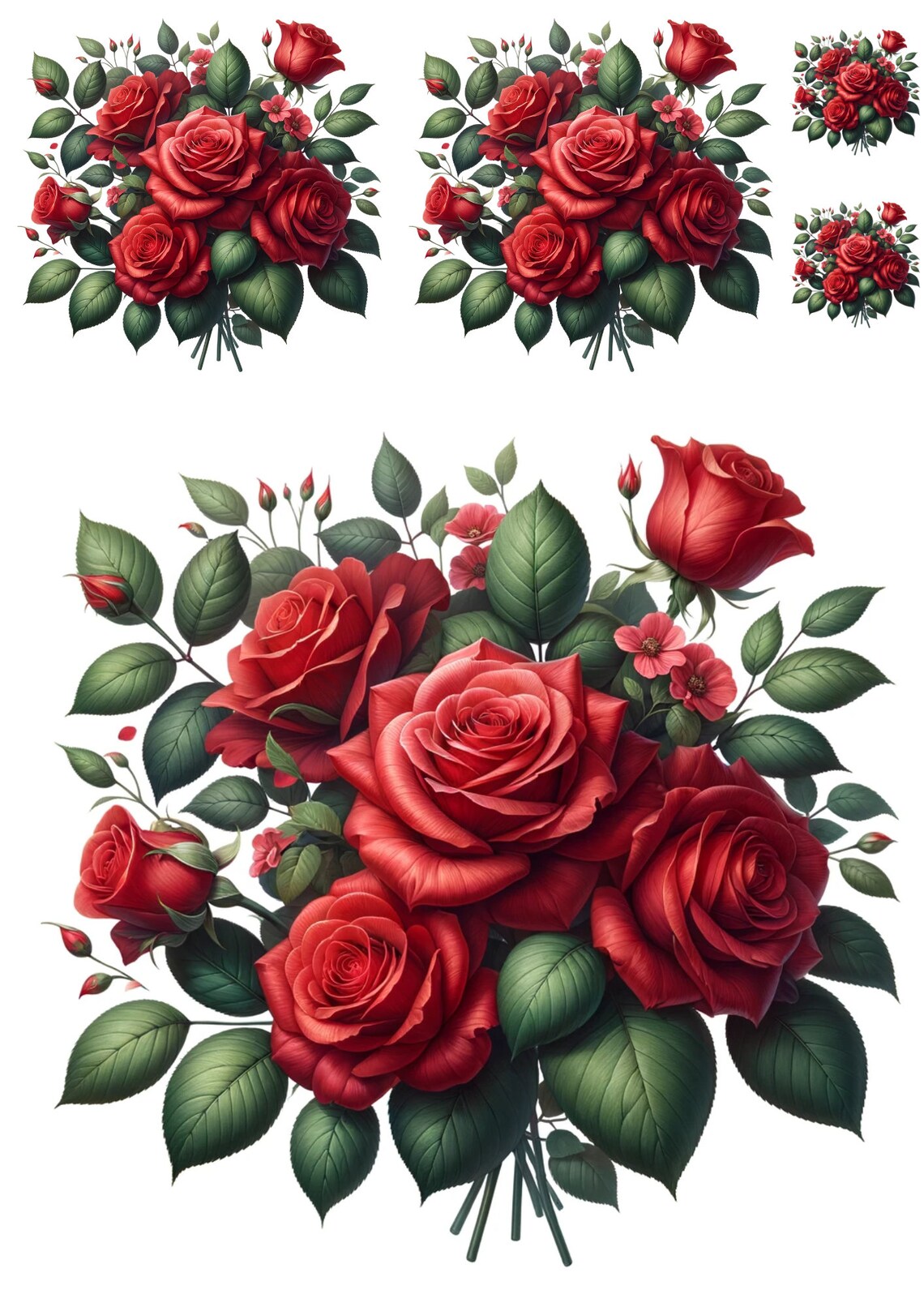 Rice Paper for Decoupage Red Roses Collage Cat No. 1043 - Etsy