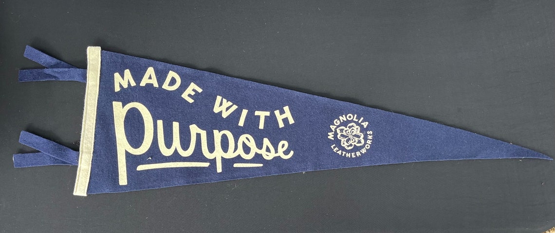 READY TO SHIP Pennant Flag Navy Blue Wool Felt Made With Purpose - Etsy
