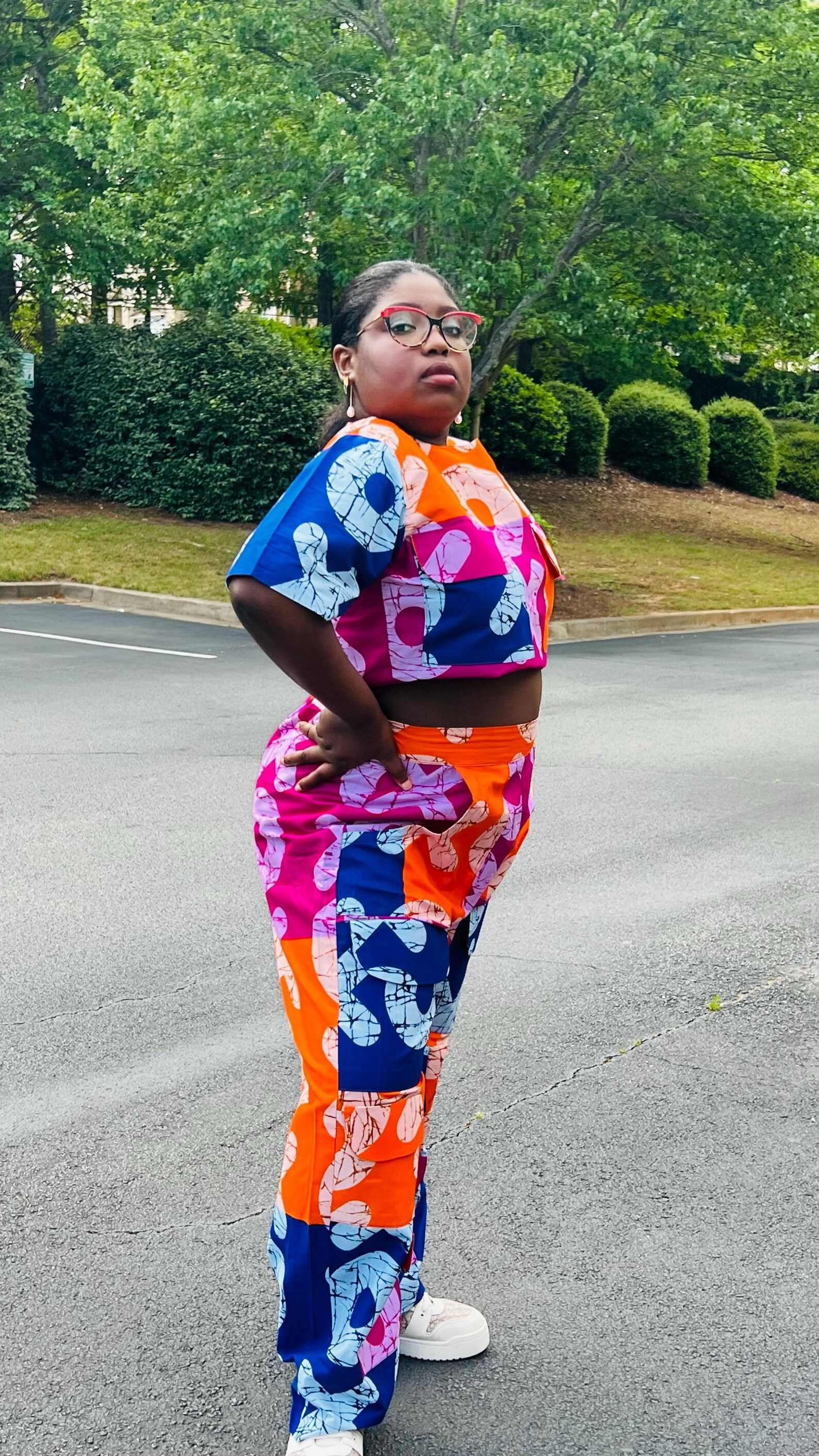 2-piece African Print Set | 12-pocket Ankara Cargo Pants & Crop Top ...