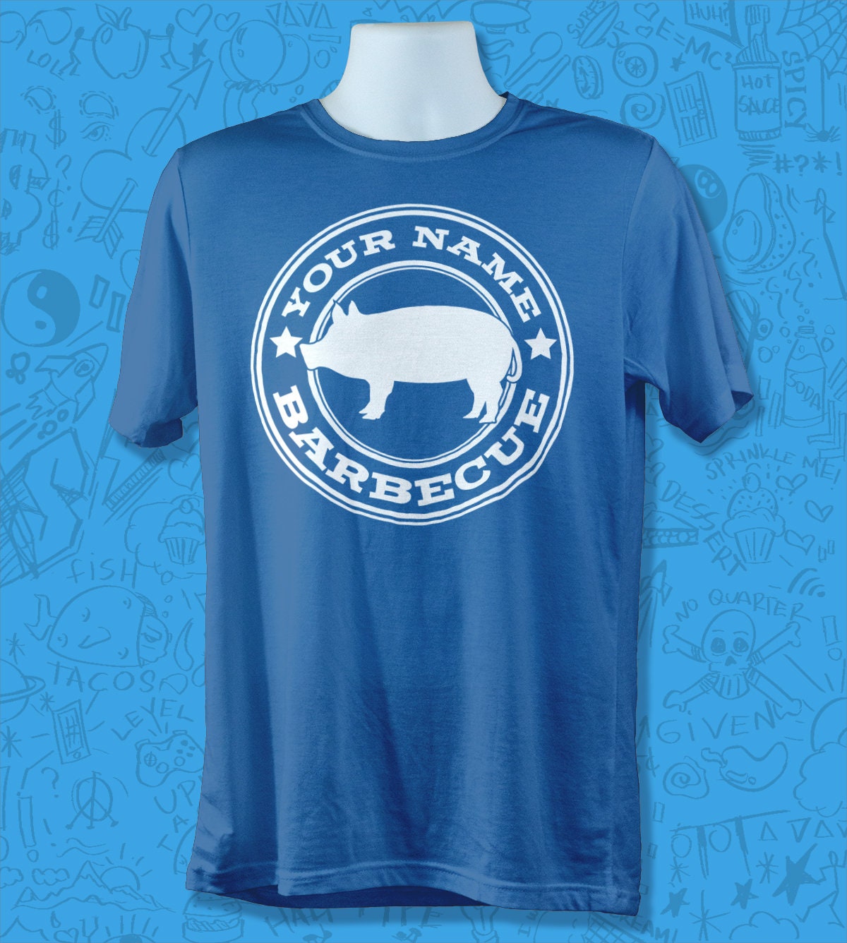 Personalized Gift For Men Customized Barbecue logo T Shirt | Etsy