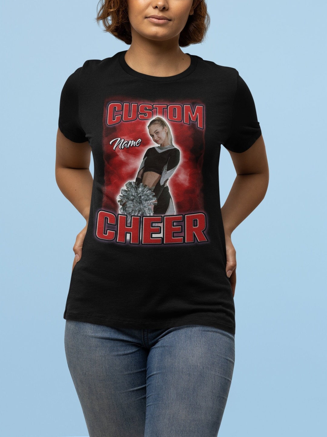 Cheerleading Picture T-shirt Personalized With Your Photo and Name or ...