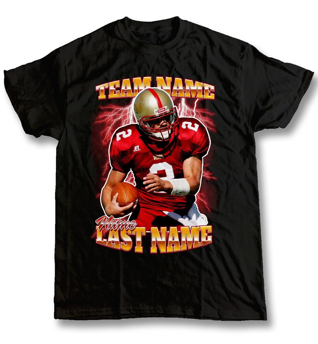 Football Picture T-shirt Personalized With Your Photo and Name or Other ...