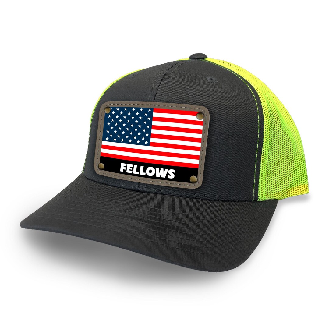 Personalizewd USA Flag Patch Hat, Faux Leather, Leatherette United ...