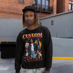 Personalized Cheerleading Photo Crew Neck Sweatshirt, Customized With ...