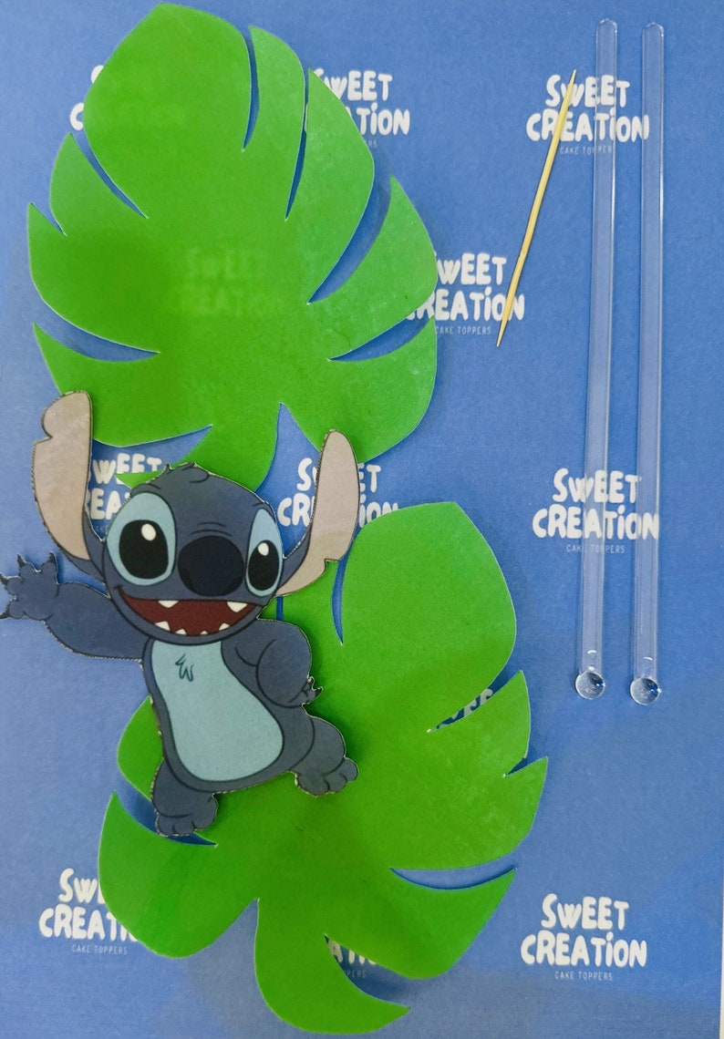 Stitch & Leaves Edible Cake Toppers - Etsy