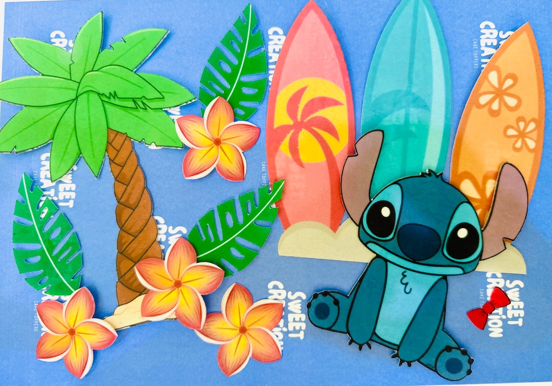 Stitch & Surf Edible Cake Toppers - Etsy