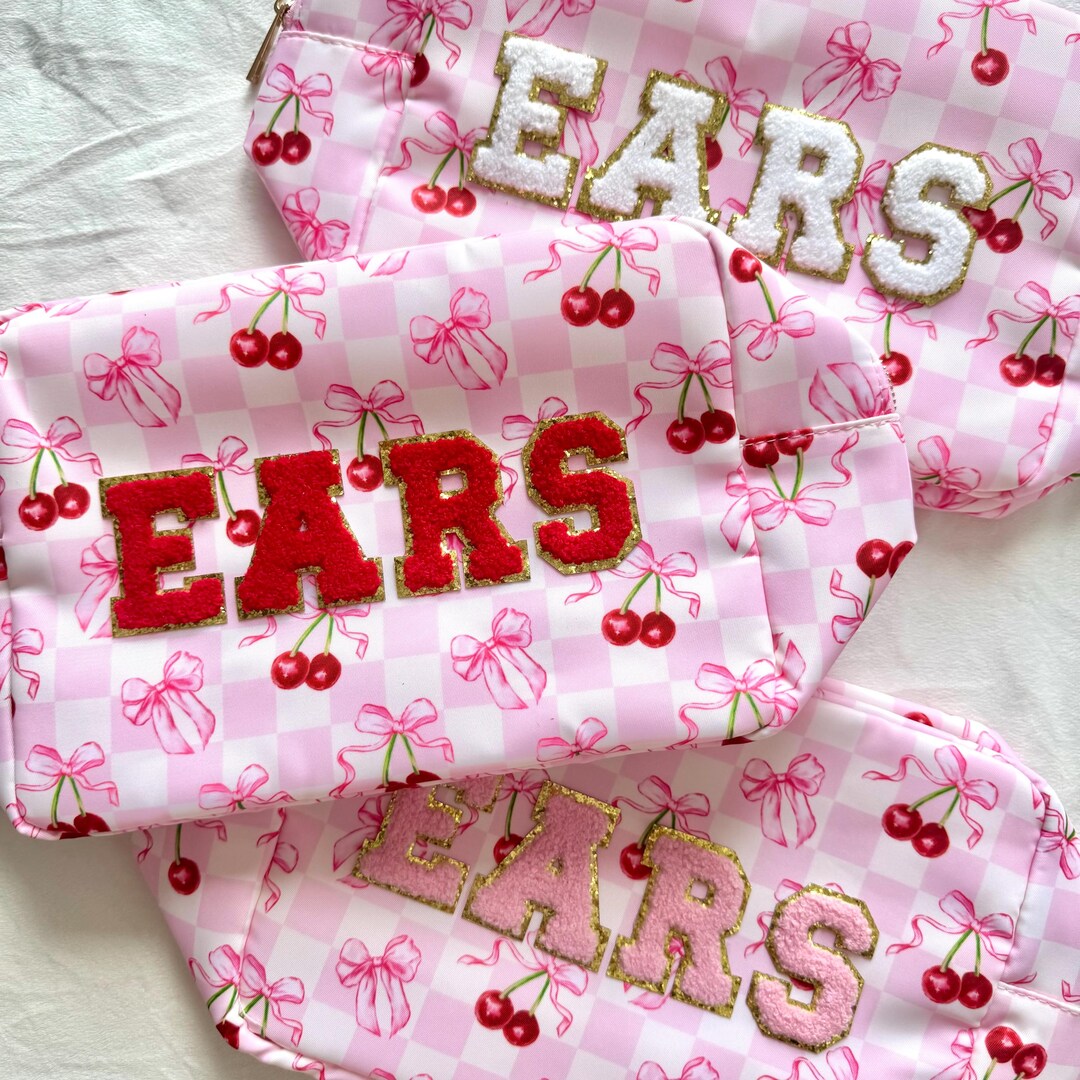 Customisable Cherry Print Mouse Ear Storage Travel Bags Holiday Travel ...