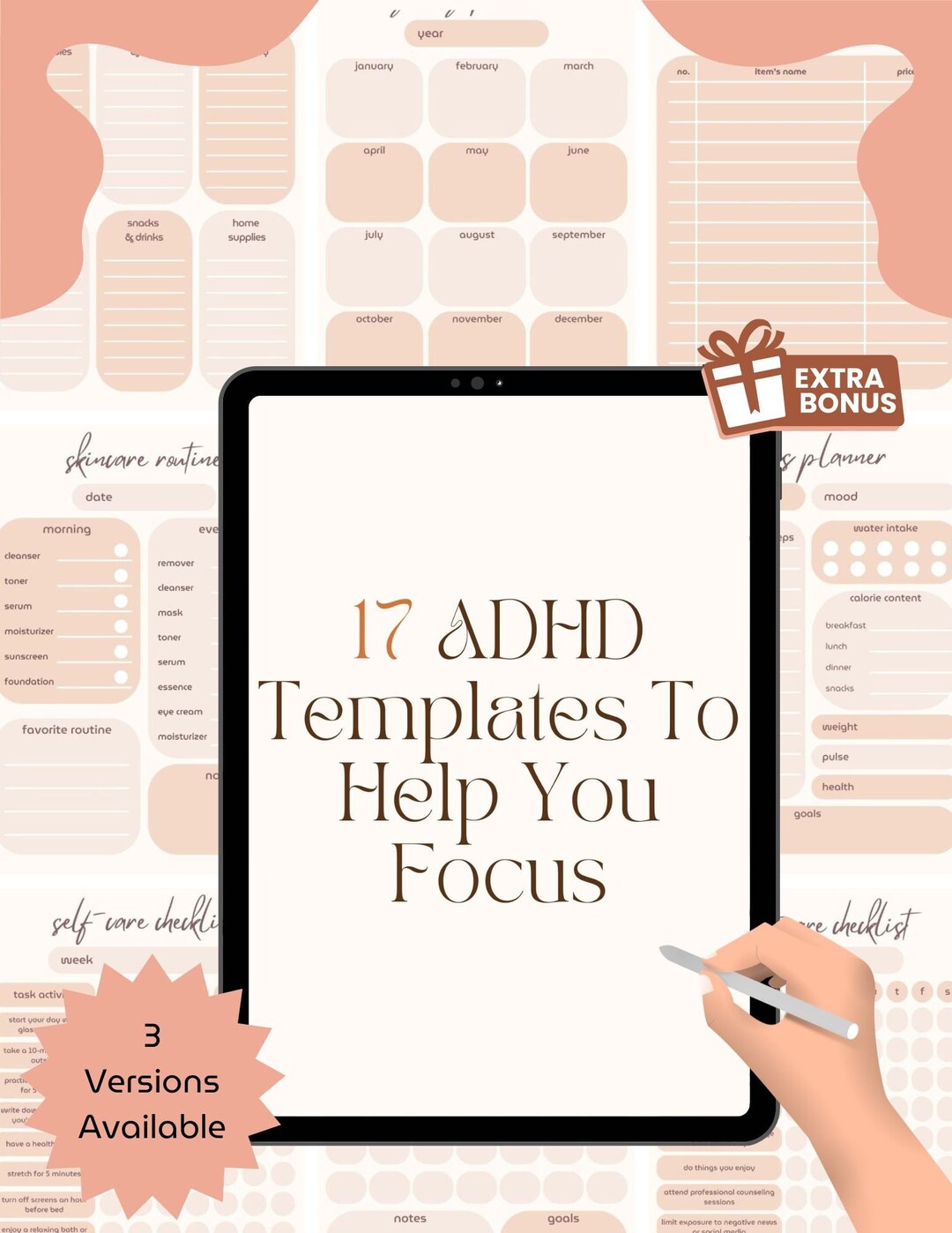 17 ADHD Templates to Help You Focus (extra Bonus Template) - Etsy