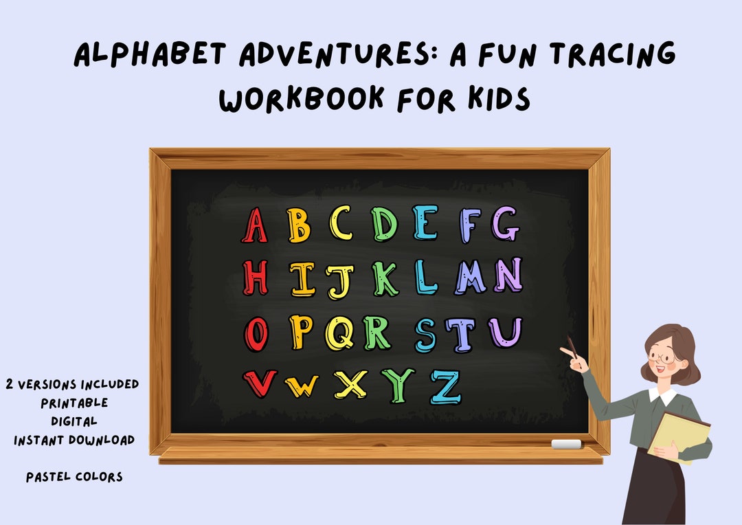 Alphabet Adventures: A Fun Tracing Workbook for Kids A to Z - Etsy