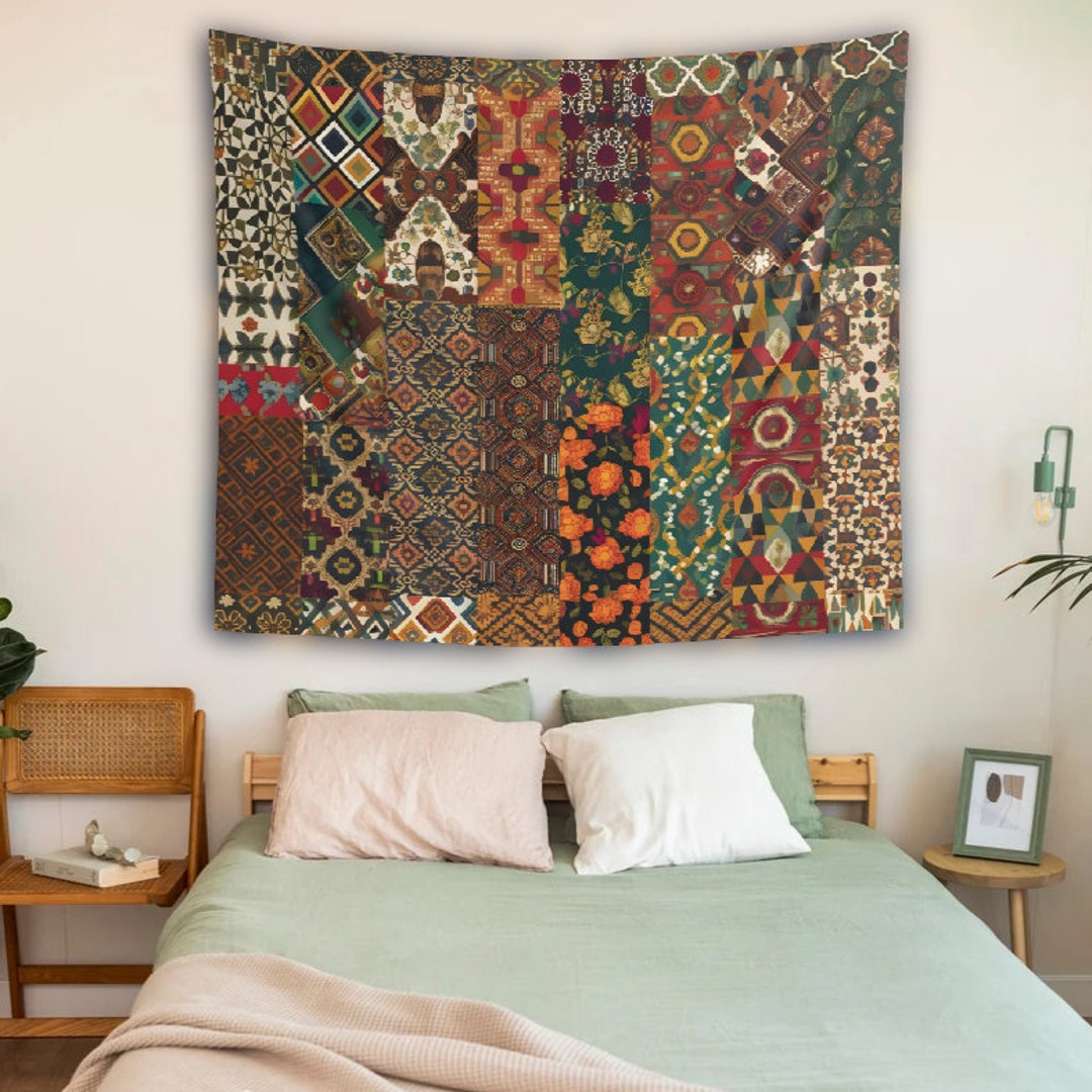 Global Patterns Wall Tapestry: global Patterns Mosaic of Worldly ...