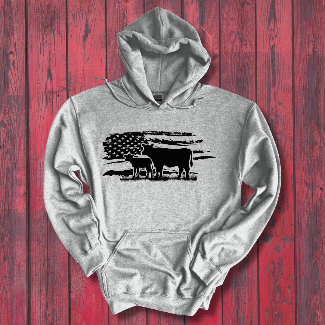 USA Cow Farm Hoodie, Farm Cow Hoodie, Farmer Cow Hoodie, Farm Animal ...