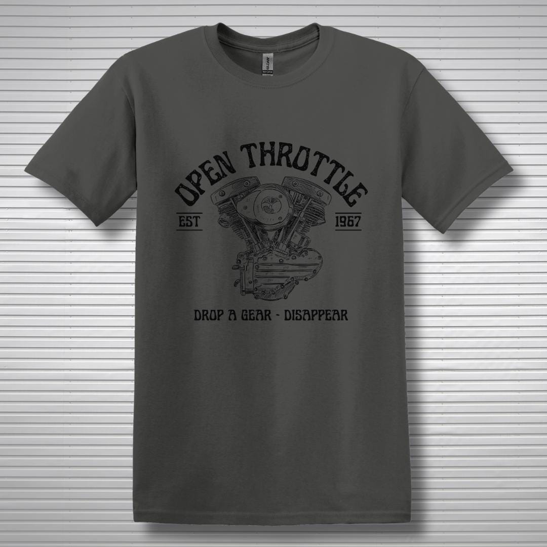 Biker Shirt, Open Throttle T-shirt for Men or Women, Motorcycle Shirt ...