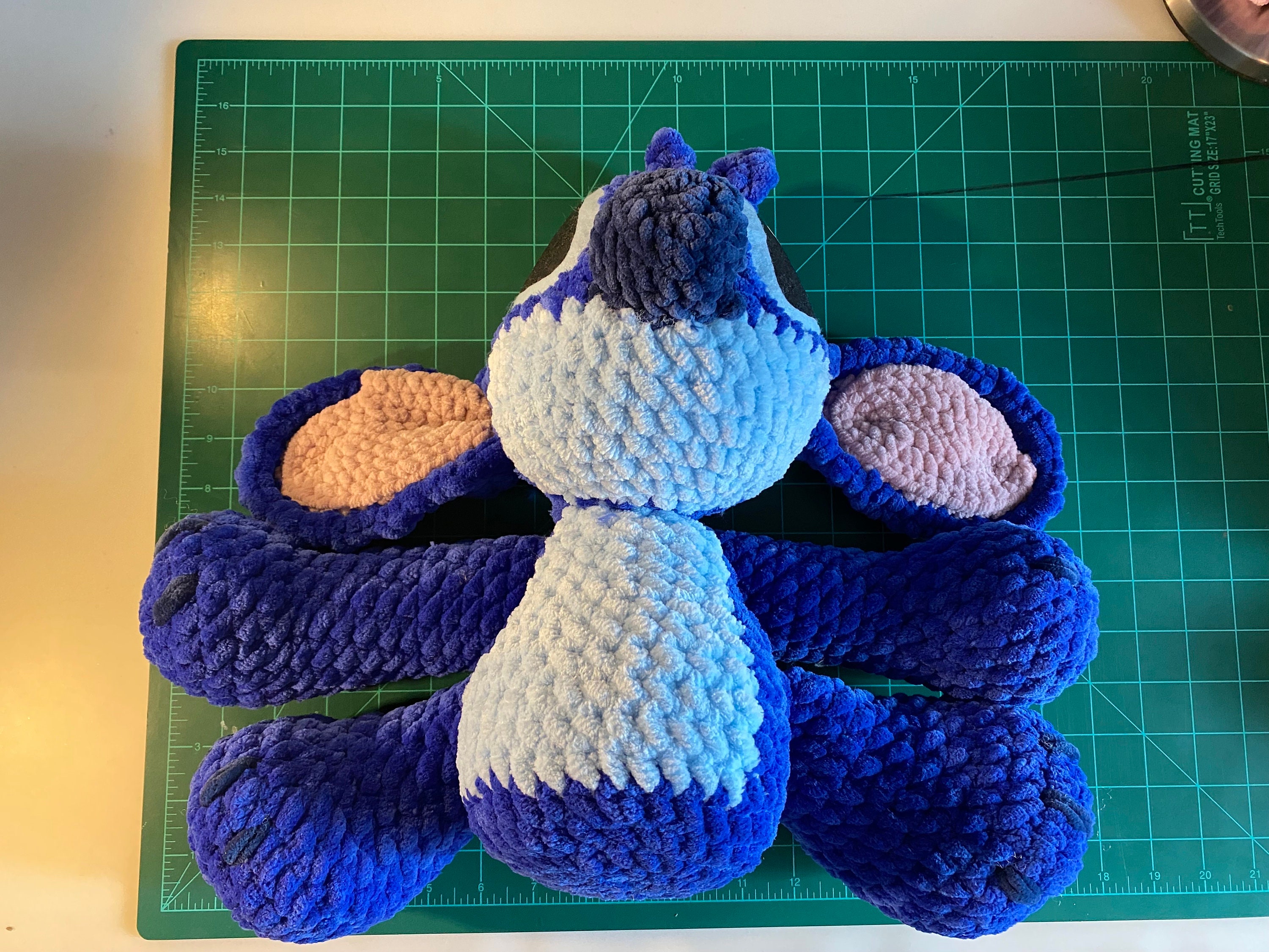 Blue Alien Dog Plush | Crochet Blue Alien | Jumbo | Handmade Toy ...