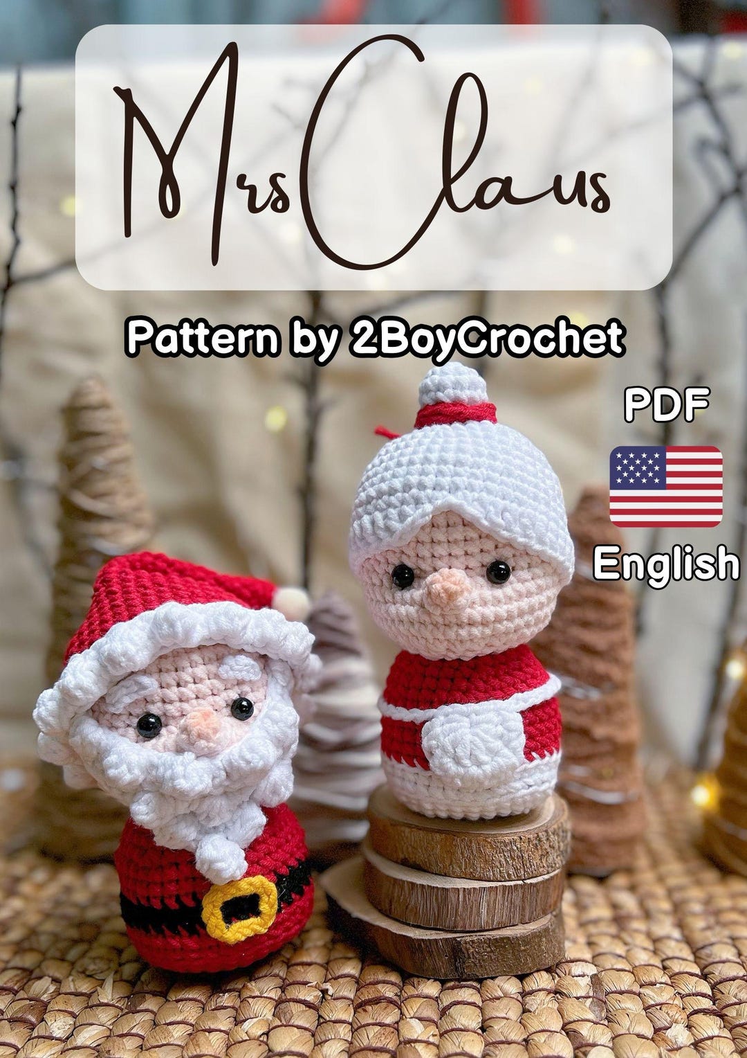 Crochet Pattern Christmas Amigurumi | Mrs Santa Pattern, Mrs Santa ...