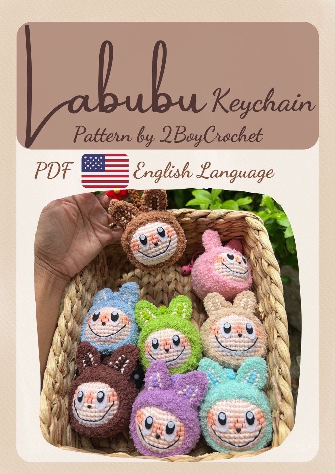 Pattern Labubu Keychain,pdf Crochet Labubu Keychain - Etsy