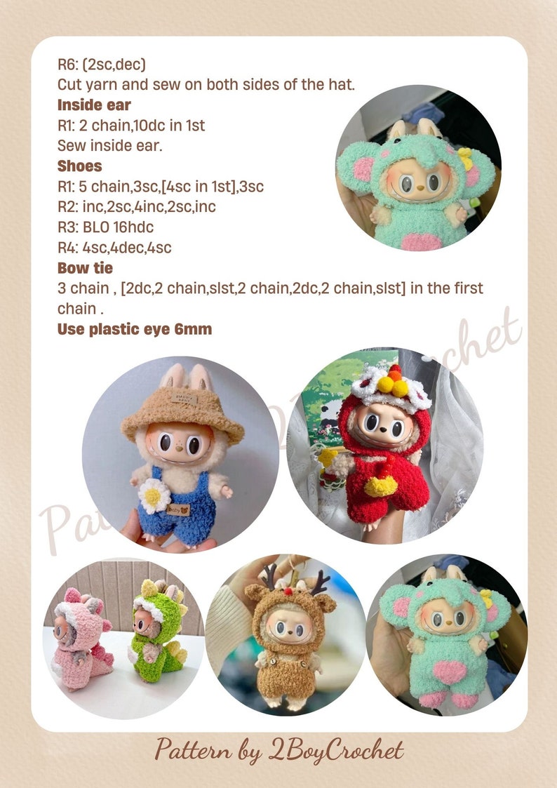 Pattern Labubu Clothes,pdf Crochet Labubu Clothes - Etsy