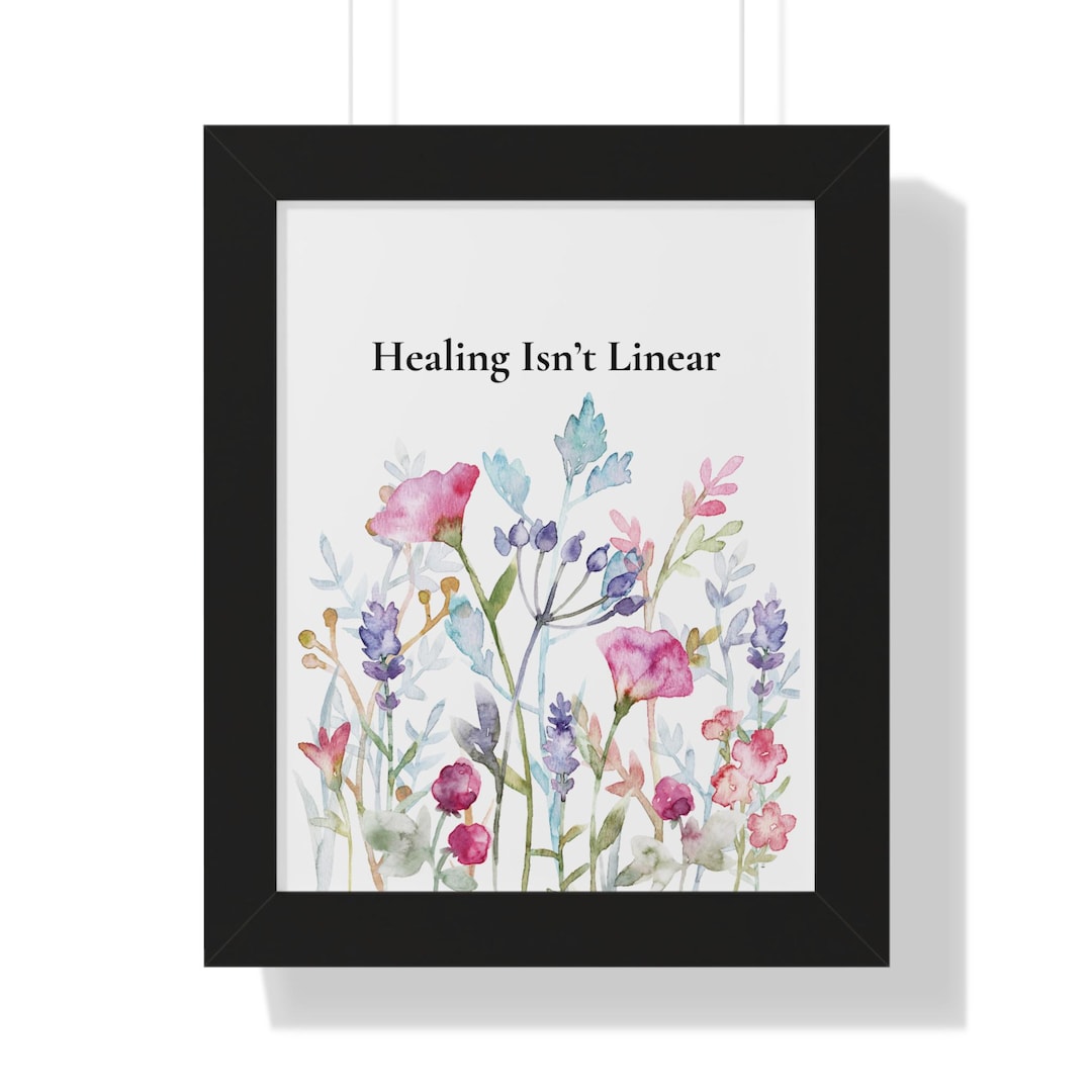 Floral Healing Quote Poster, Motivational Wall Art, Inspirational Home ...