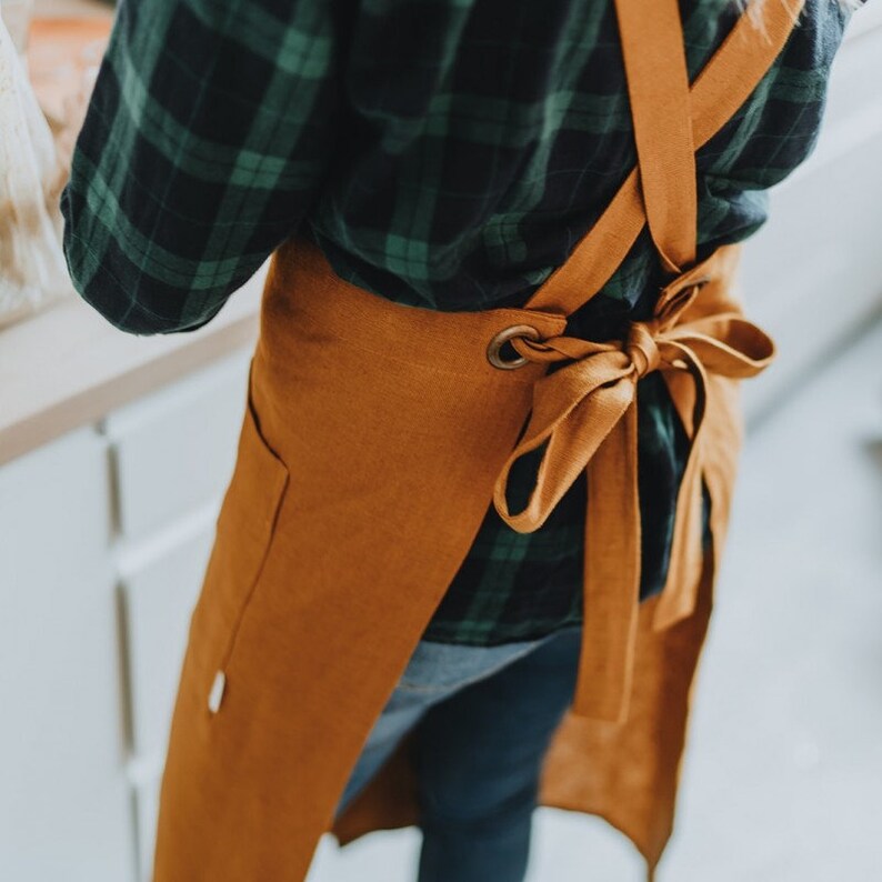 Ceramics Apron With Suspenders - Split Leg Pottery Apron - Linen Apron ...