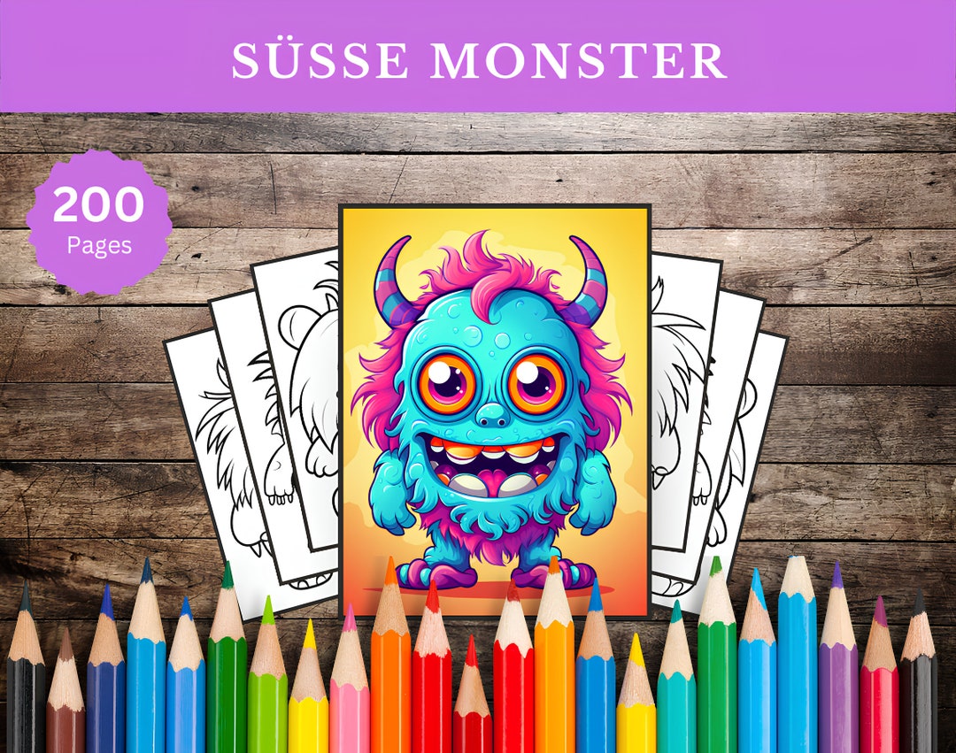 200 Cute Monster Coloring Pages | Monster Coloring Book for Children ...
