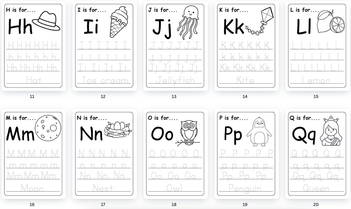 Handwriting Practice Alphabet Worksheet - Etsy
