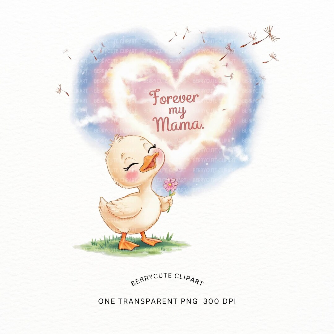For My Mom in Heaven Clipart, Mother's Day Duck Clipart, Memorial ...