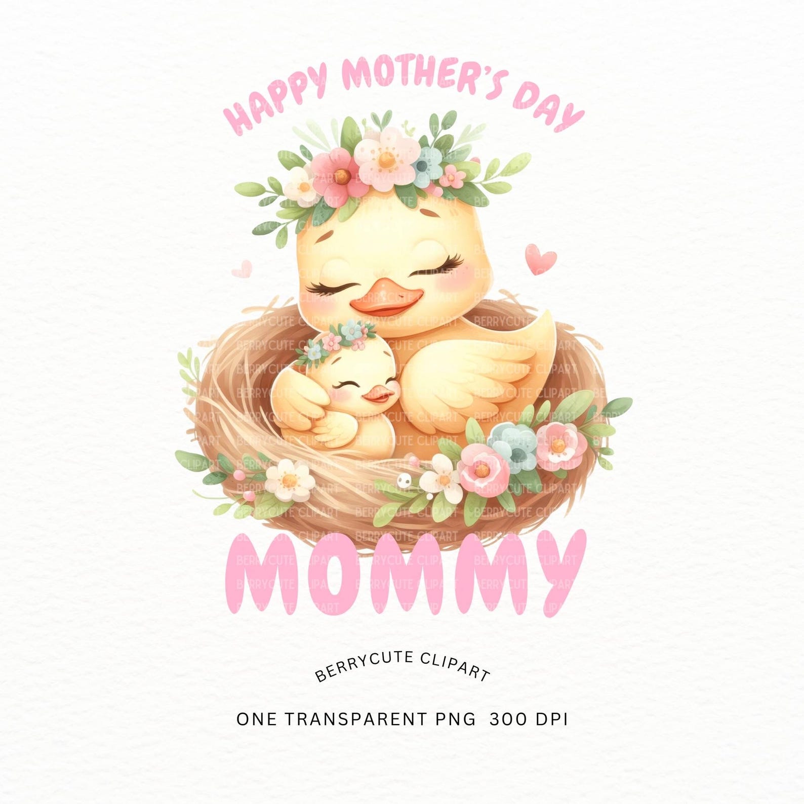 Mother’s Day Clipart, Cute Duck Clipart, Mom and Baby Duck PNG, Quack ...