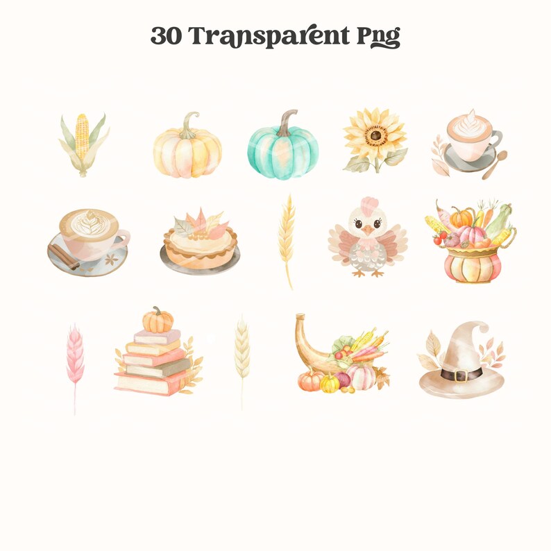 Thanksgiving Day Clipart Pack, Autumn Fall Clipart Thanksgiving Set ...