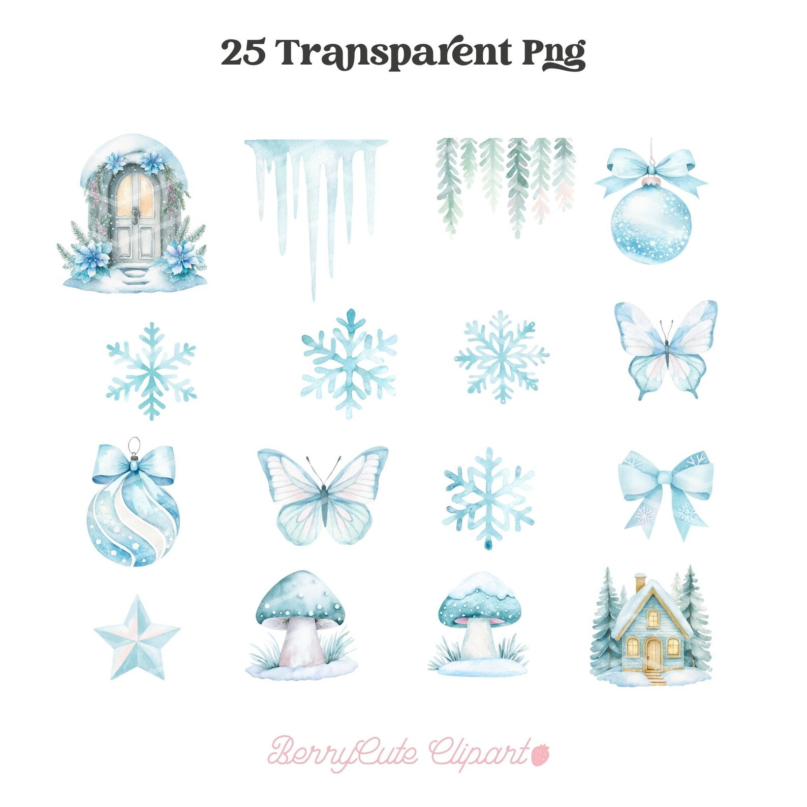 Winter Fairy Clipart Pack, Winter Forest, Fantasy Clipart, Winter ...