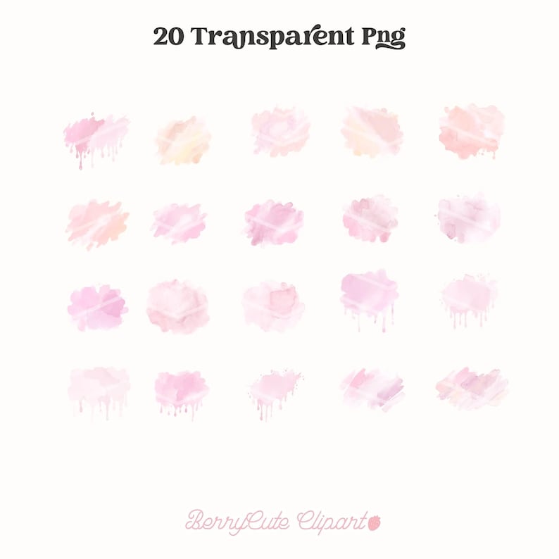 Watercolor Splash Clipart Pack, Pink Watercolor Splatter Png, Paint ...