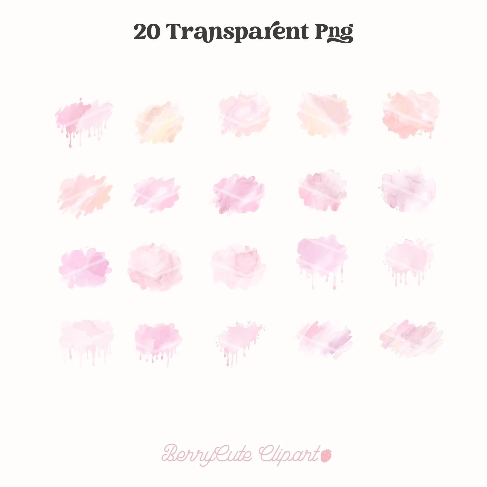 Watercolor Splash Clipart Pack, Pink Watercolor Splatter Png, Paint ...