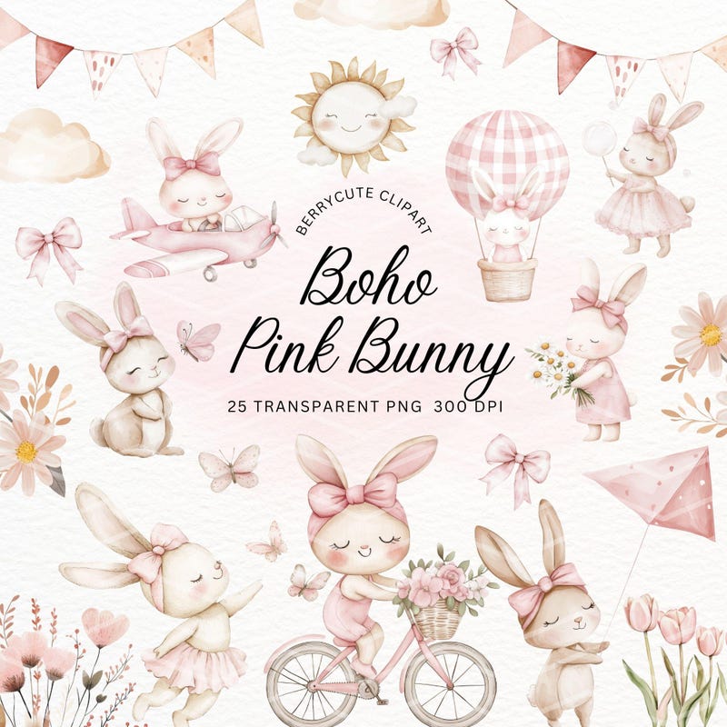 Bunny Clipart - Etsy