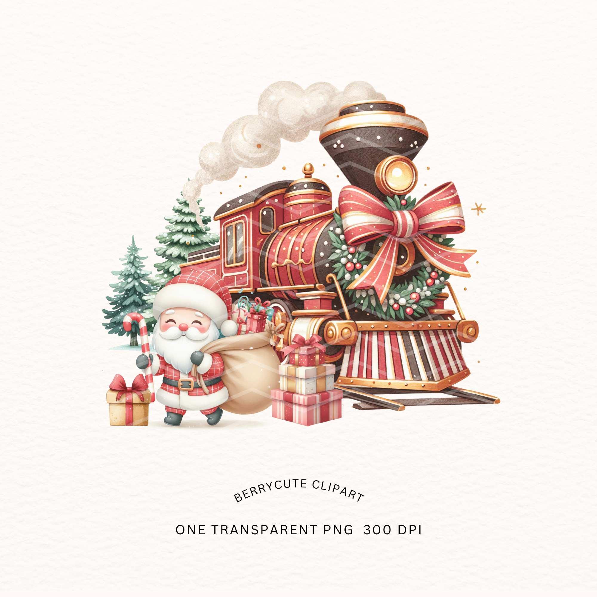 Polar Express Clipart, Christmas Train Clipart, Red Train PNG ...