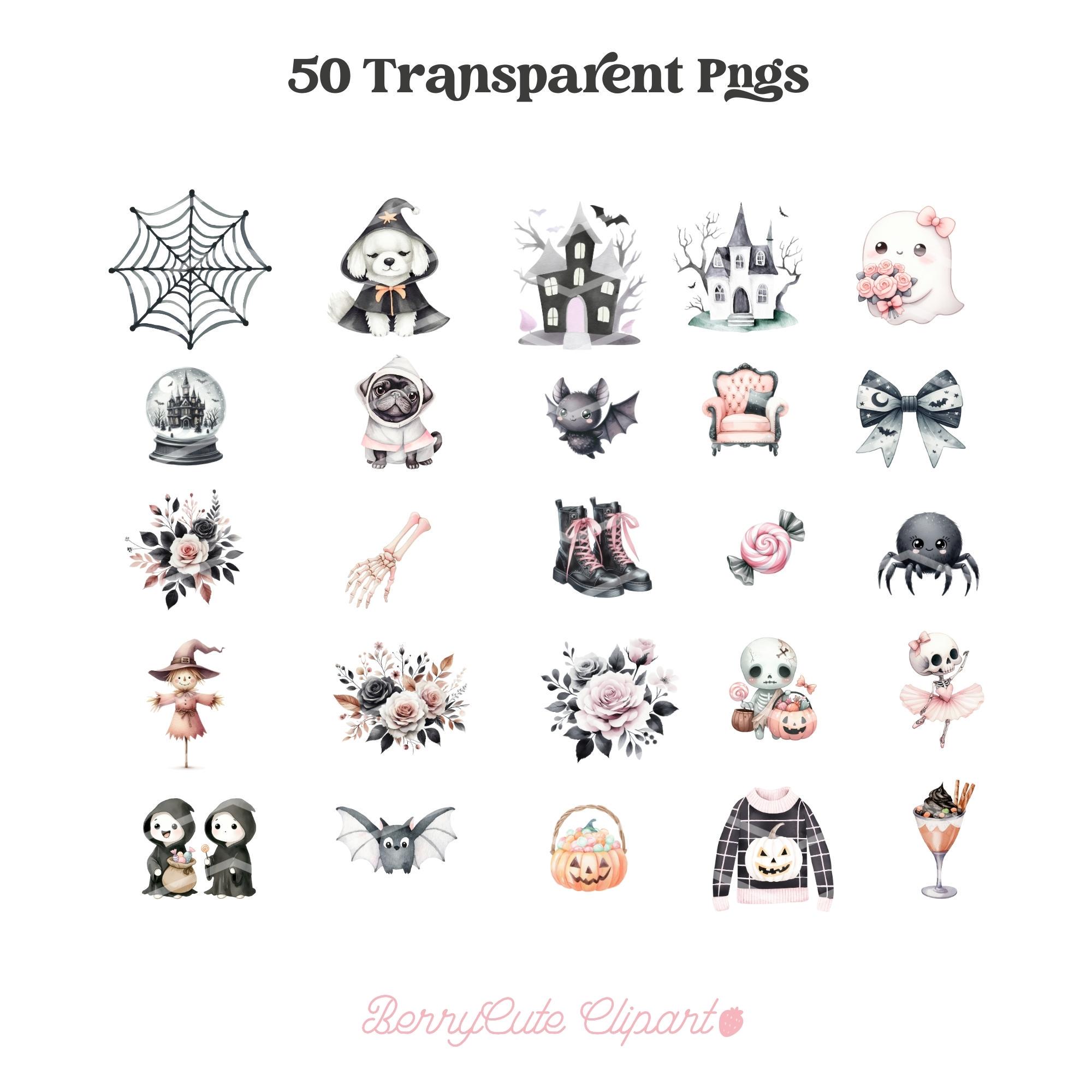 Cute Halloween Clipart Bundle, Cute Halloween Monsters Clipart, Cute ...