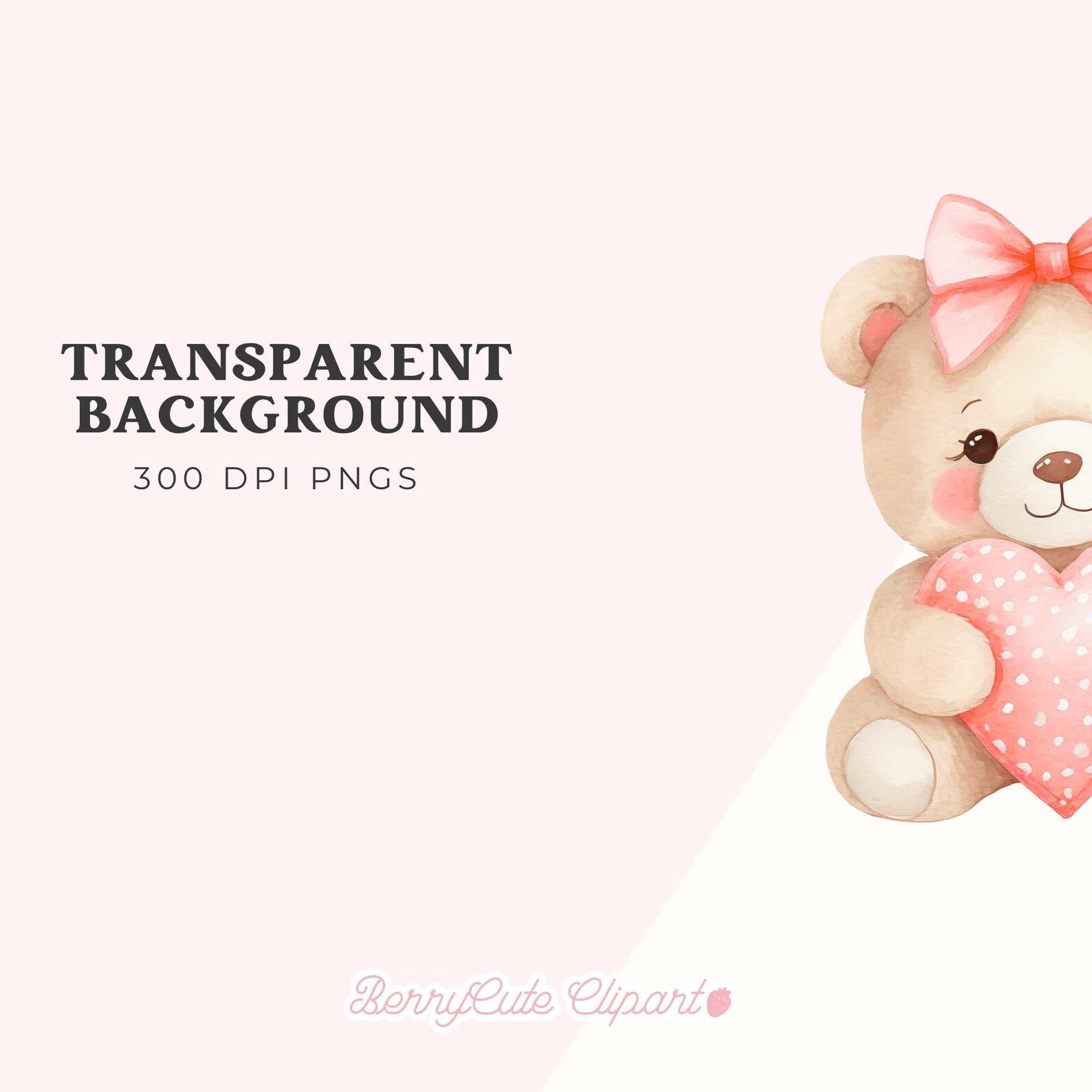 Red Valentine Clipart Pack, Cute Valentine Graphics, Teddy Bears, Roses ...