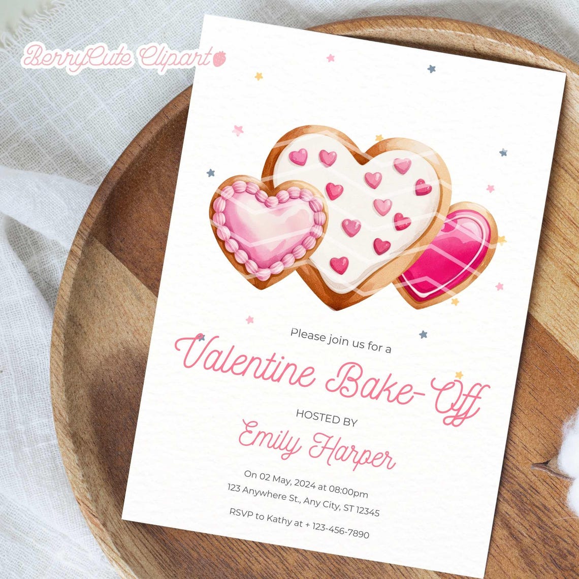 Valentine's Day Cookie Clipart Pack, Heart Cookie Clipart, Valentine ...