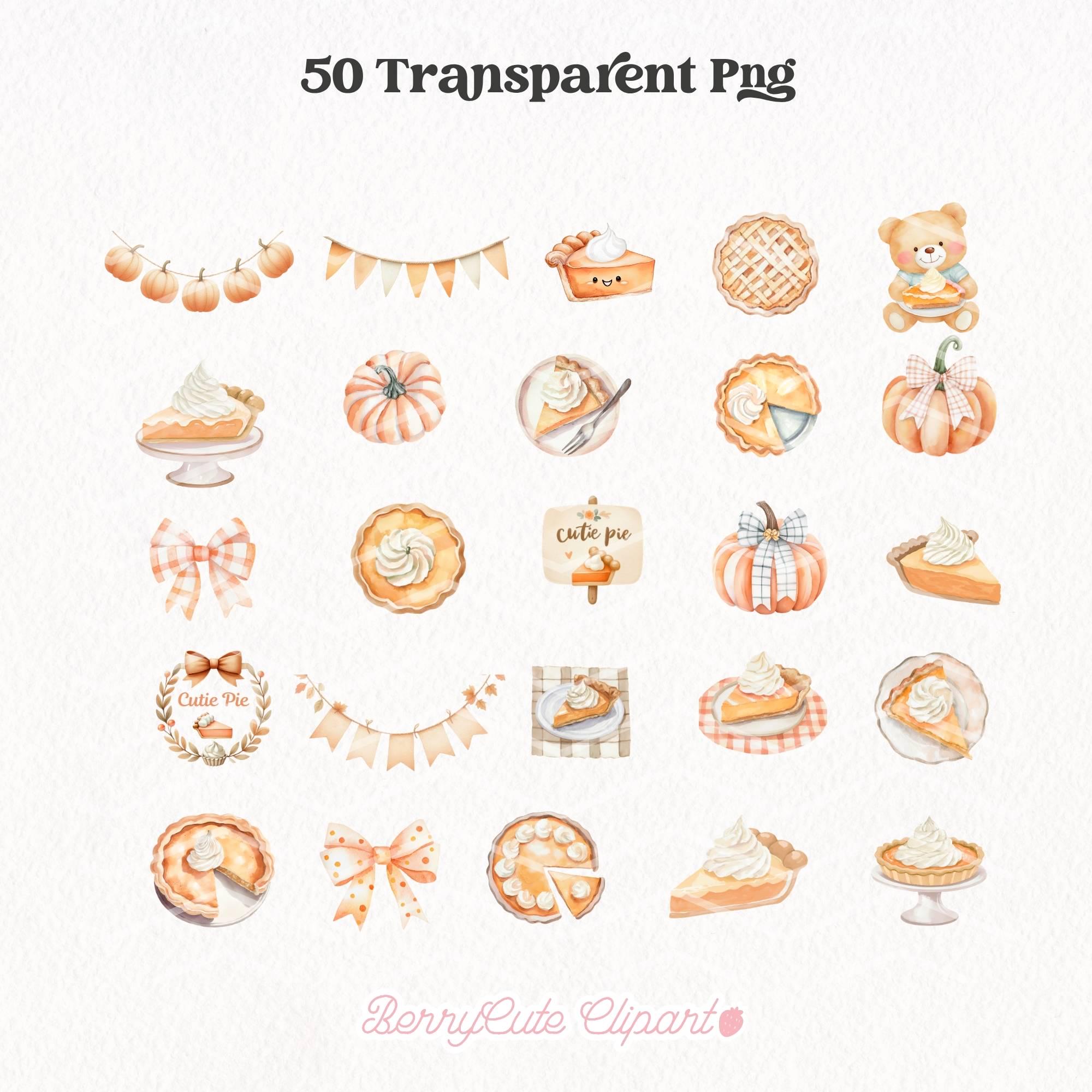 Fall Pie Clipart Set, Pumpkin Pie Clipart, Cute Autumn Graphics ...