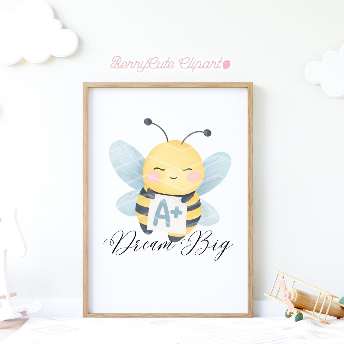 Cute Bee Clipart, Back to School Clipart, Honey Bee PNG, Teacher ...