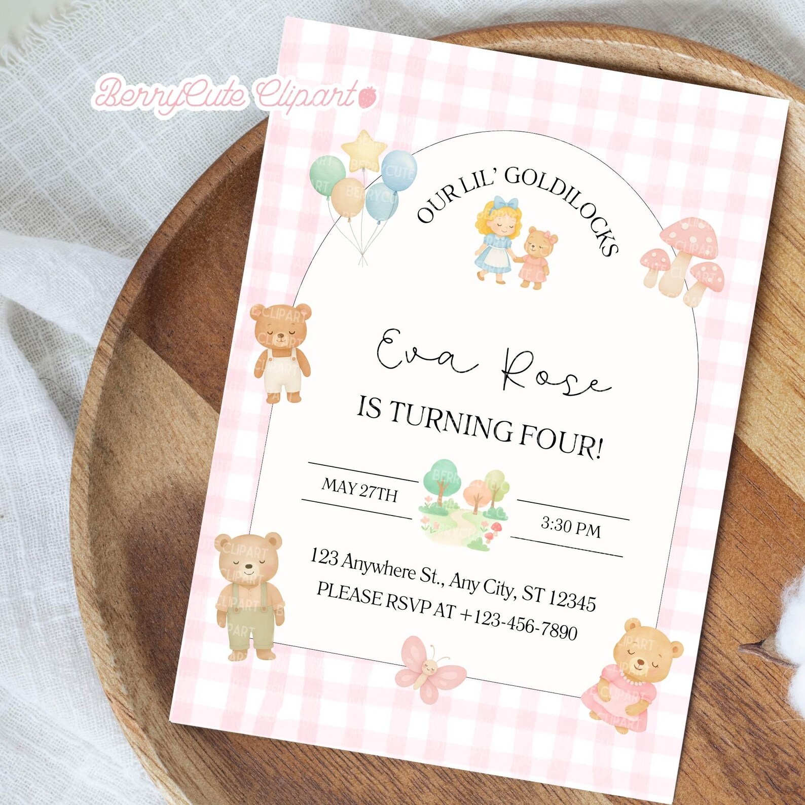 Goldilocks Clipart Set, Fairy Tale Clipart, Goldilocks and Friends Art ...