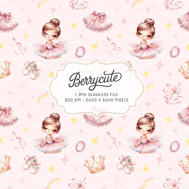 Princess Ballerina Seamless Pattern, Ballet Tutu Seamless, Pink ...