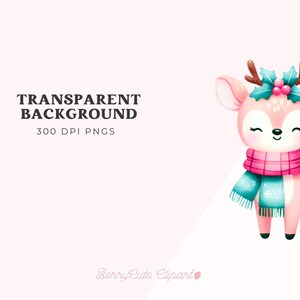 Whimsical Christmas Clipart Pack, Pink Christmas Clipart, Snowman ...