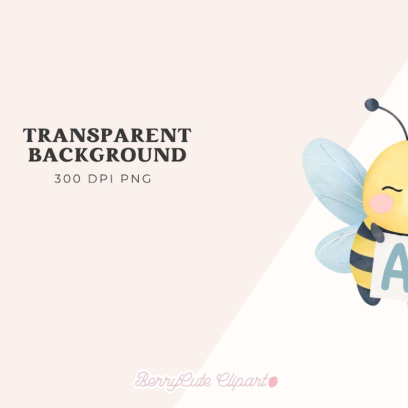 Cute Bee Clipart, Back to School Clipart, Honey Bee PNG, Teacher ...