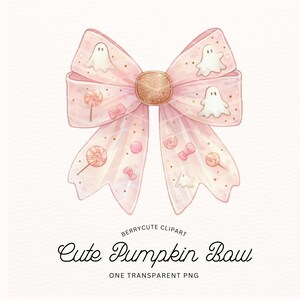 Cute Ghost Coquette Clipart, Pink Bow Clipart, Ghost Bow Clipart, Cute ...
