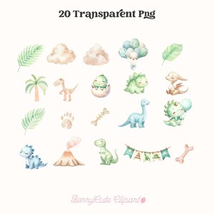 Cute Watercolor Dinosaur Clipart Pack, Cute Dino Clipart, Dinosaur ...