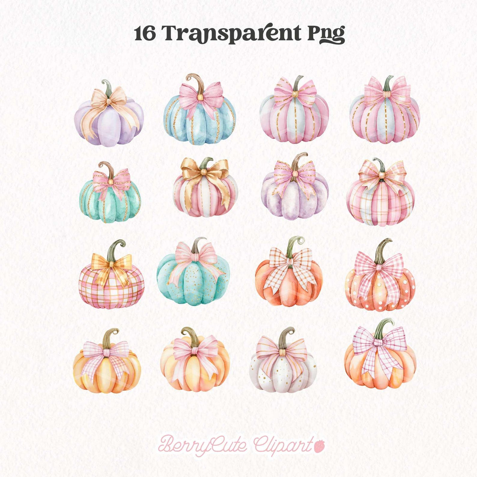 Coquette Pumpkin Clipart Pack, Coquette Bow, Pumpkin Bow Clipart, Cute ...