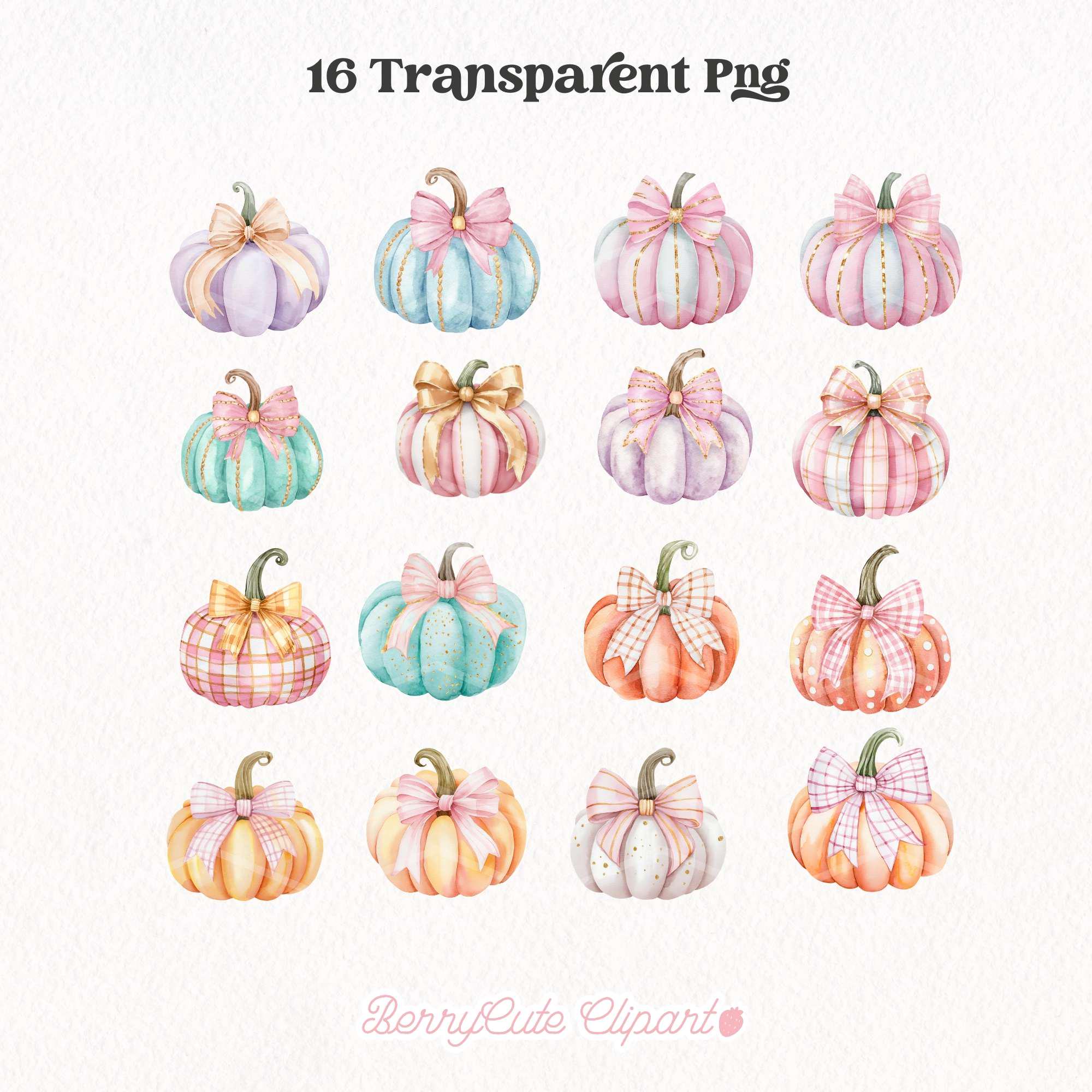 Coquette Pumpkin Clipart Pack, Coquette Bow, Pumpkin Bow Clipart, Cute ...