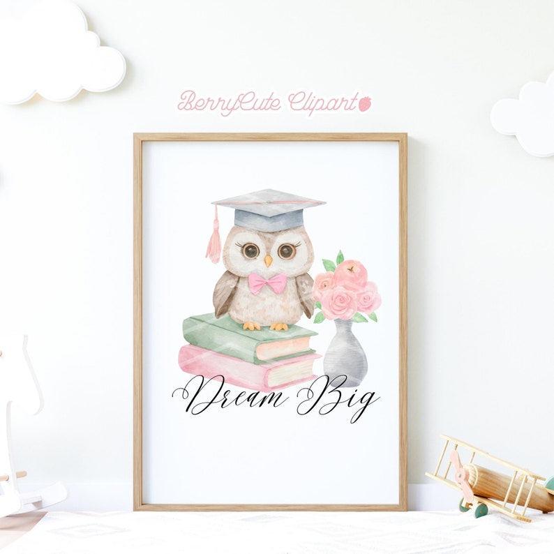 Owl Back to School Clipart, Graduating Owl, School Clipart, Teacher ...
