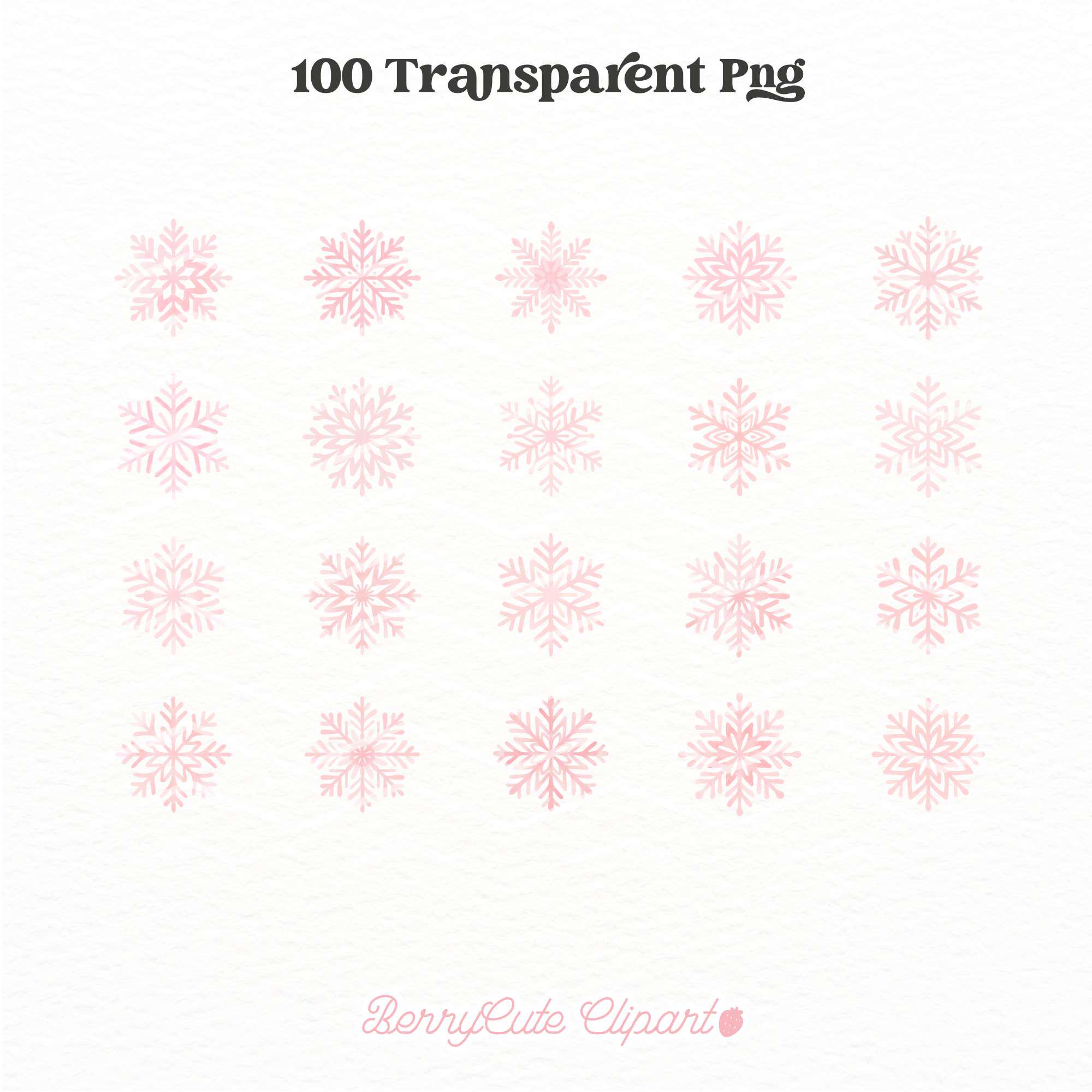 100 Watercolor Snowflake Clipart Mega Bundle, Pastel Snowflake Clipart ...