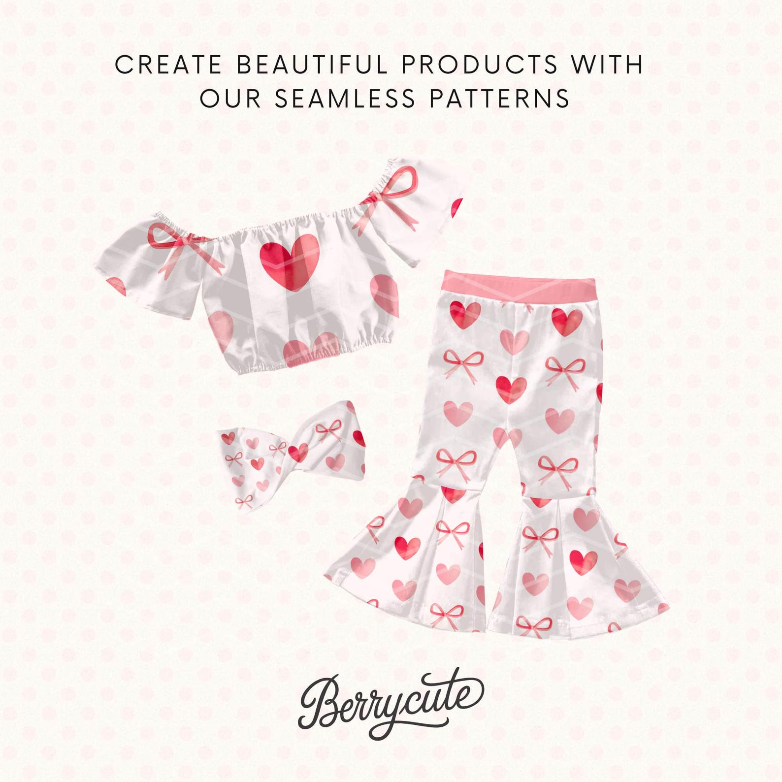 Bows and Hearts Seamless Pattern, Valentine Digital Paper, Love ...