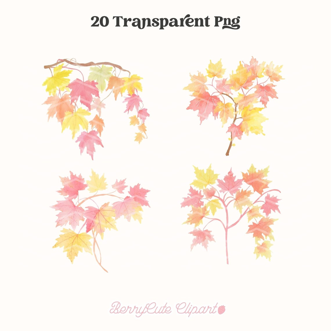 Maple Leaf Clipart Pack, Fall Leaves Png, Fall Clipart, Falling Fall ...