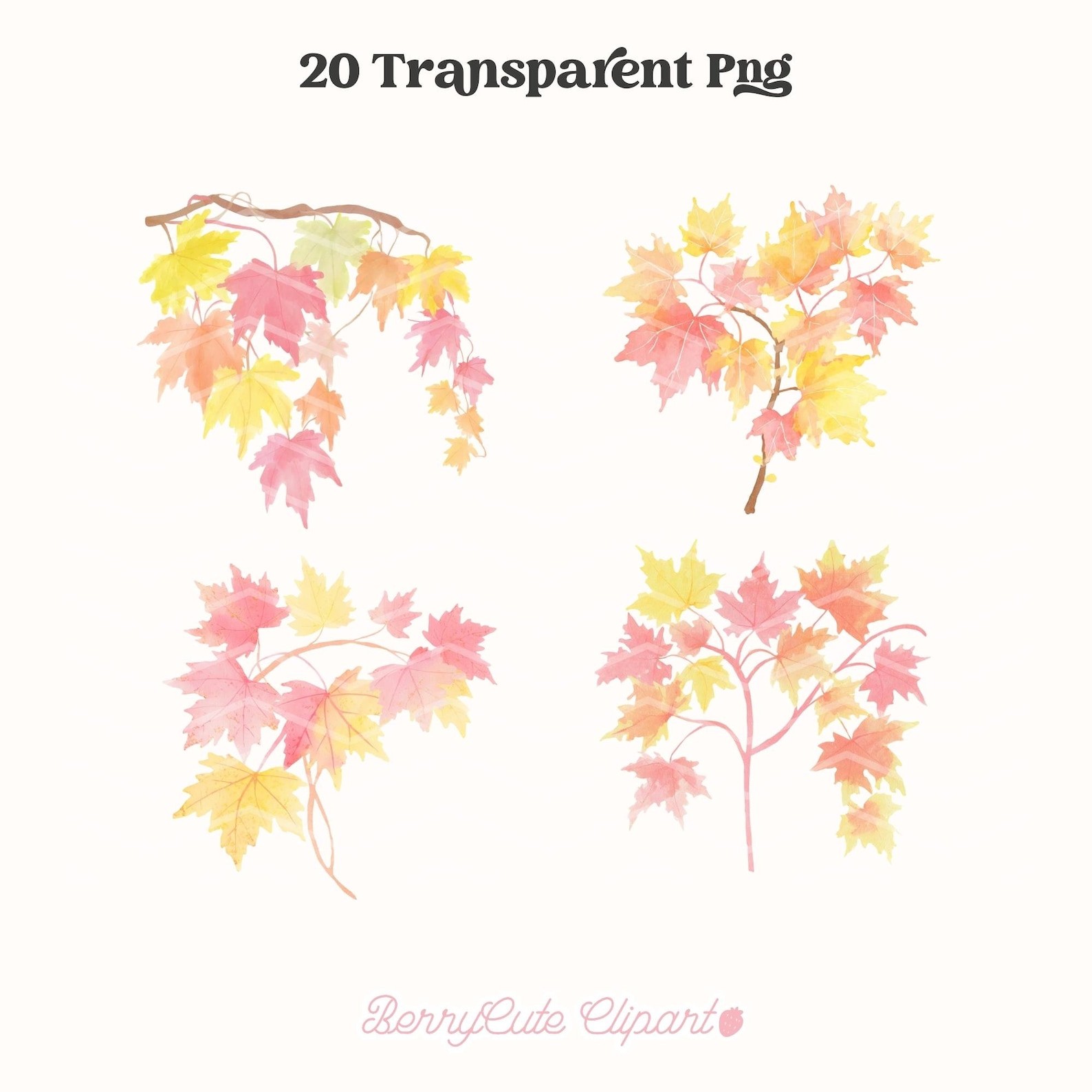 Maple Leaf Clipart Pack, Fall Leaves Png, Fall Clipart, Falling Fall ...